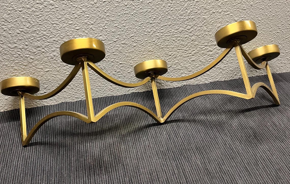 Glass Modern Brass Candelabra, 5 Tea Lights - Etsy
