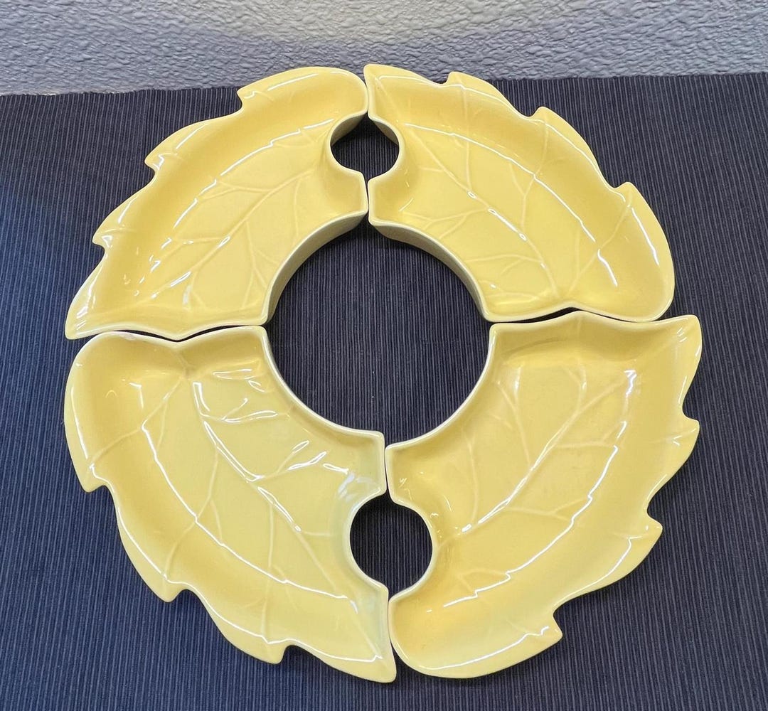 Lazy Susan Pottery, California Pottery Leaf Pattern - Etsy