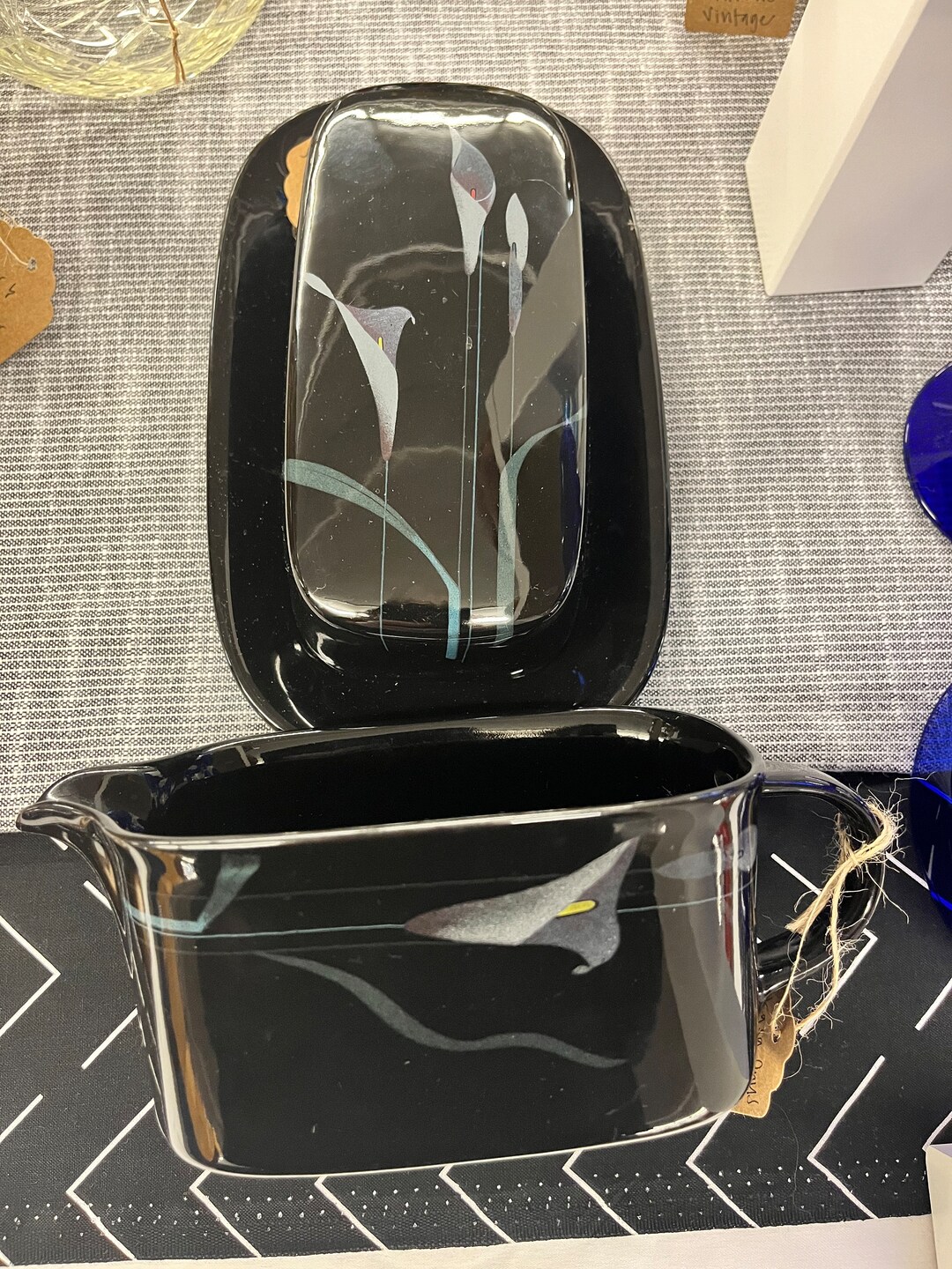 Mikasa Opus Black Butter Dish and Creamer - Etsy