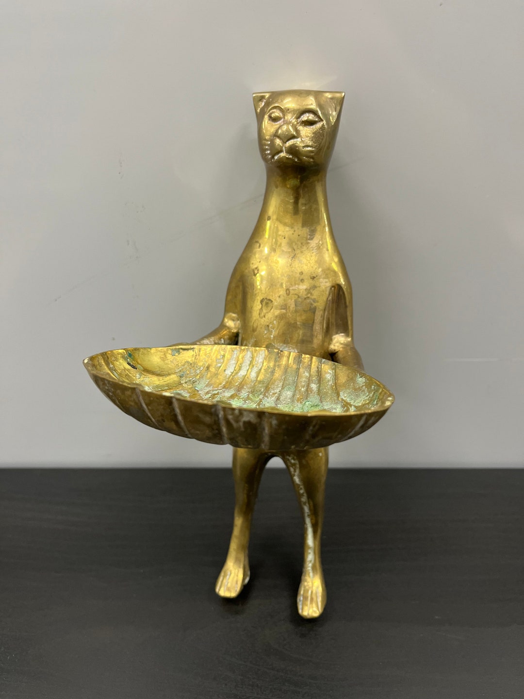 Vintage Cat Butler Holding Shell Dish - Etsy