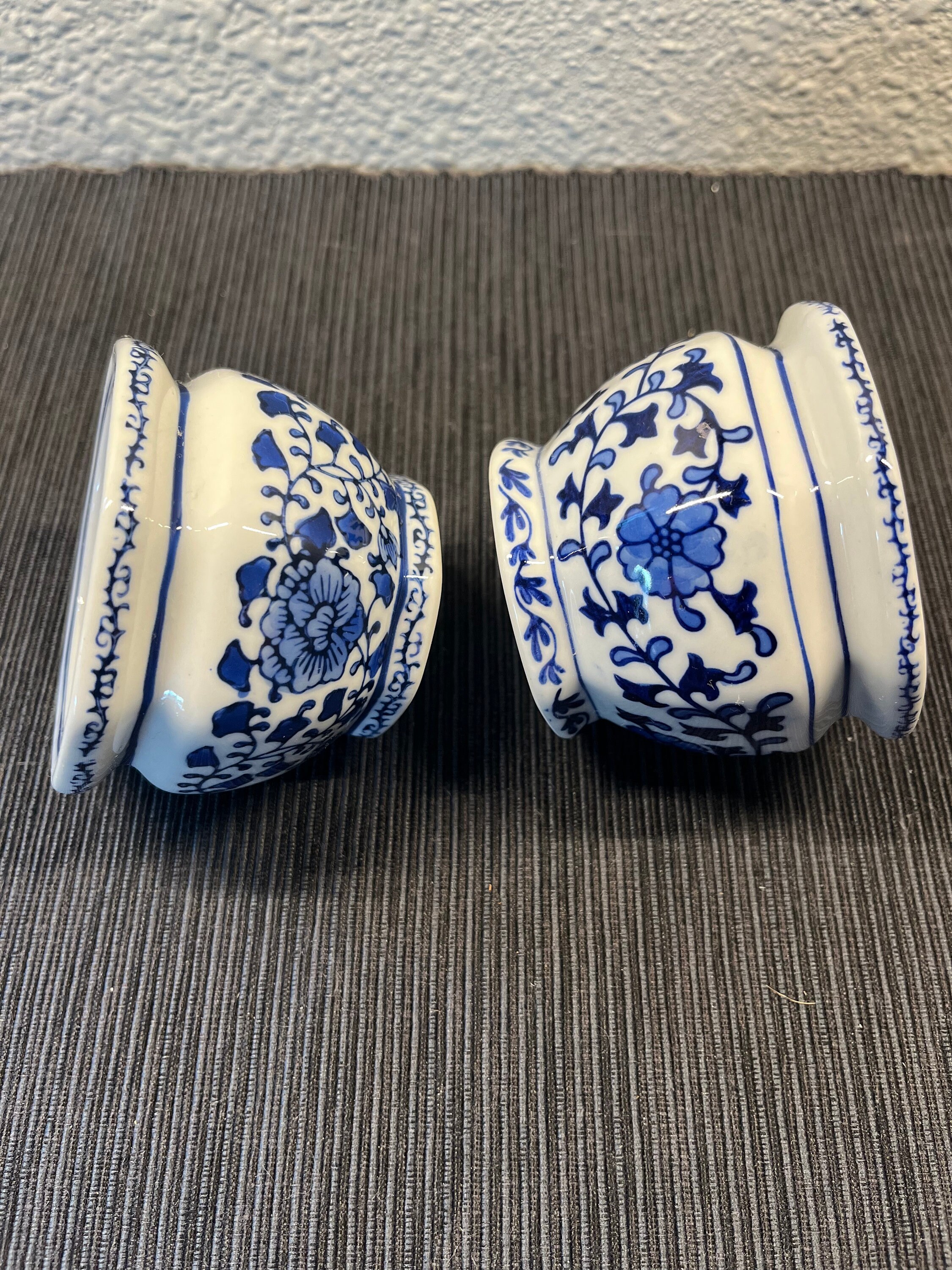 Mini Planters, Blue and White Floral Design - Etsy