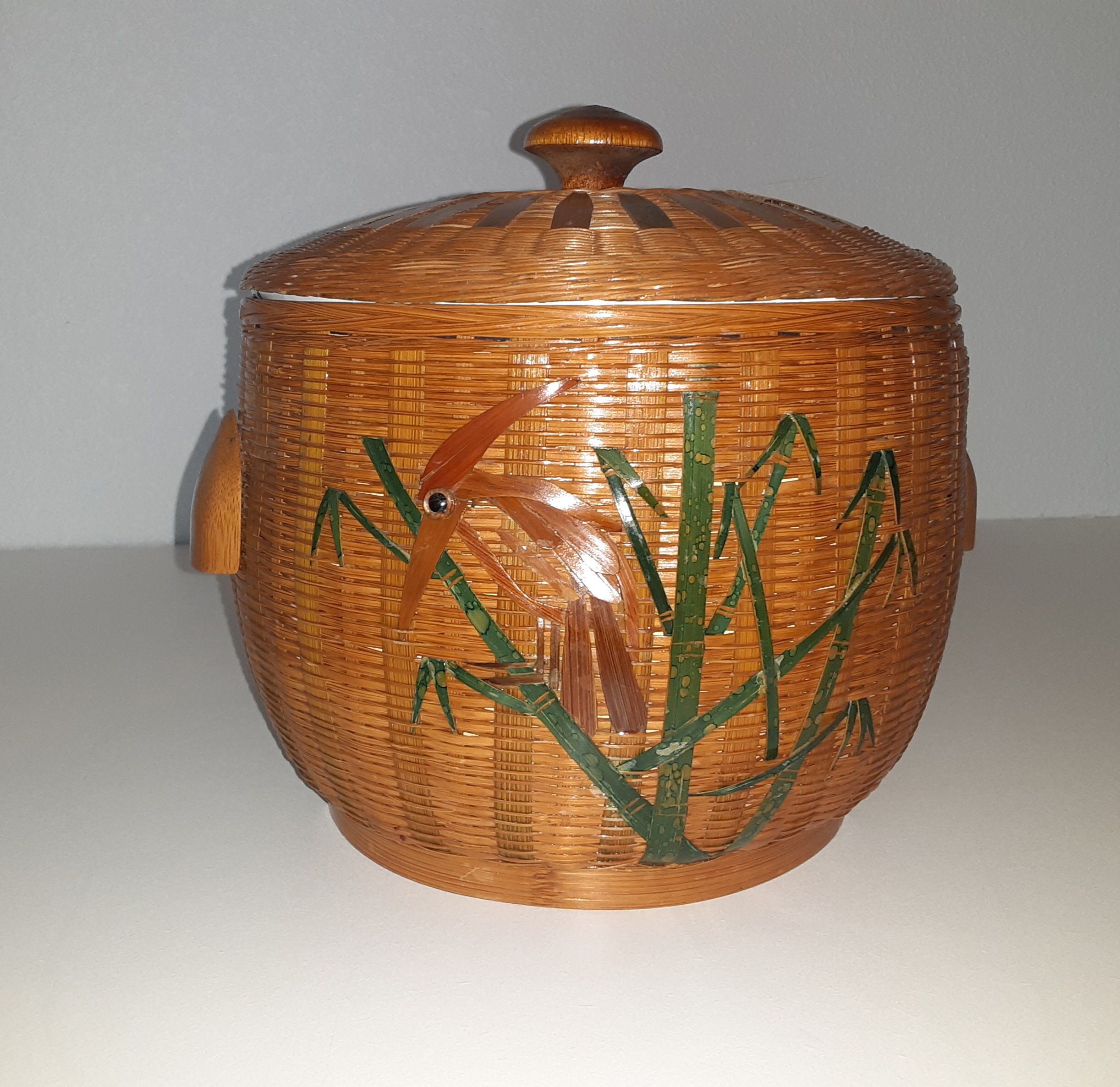 Vintage Wicker Ice Bucket - Etsy