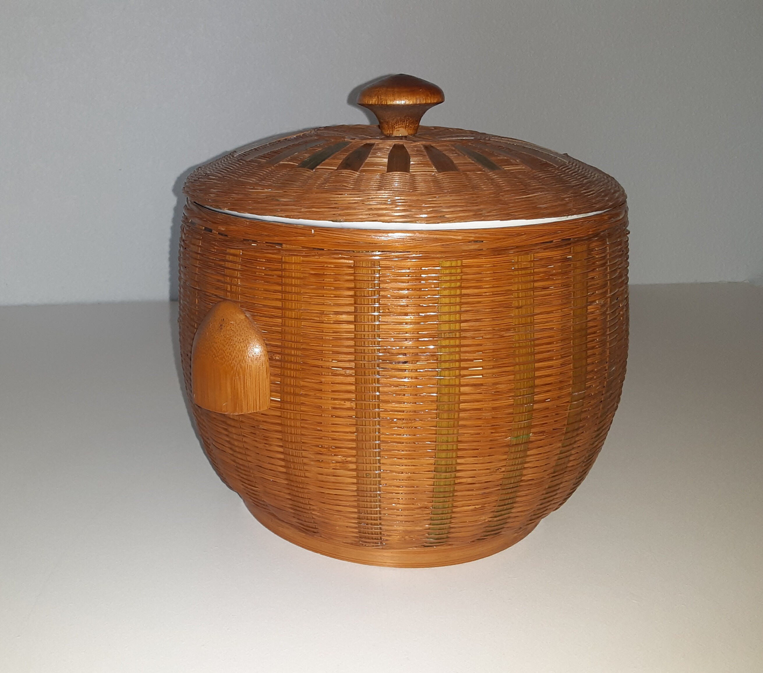 Vintage Wicker Ice Bucket - Etsy