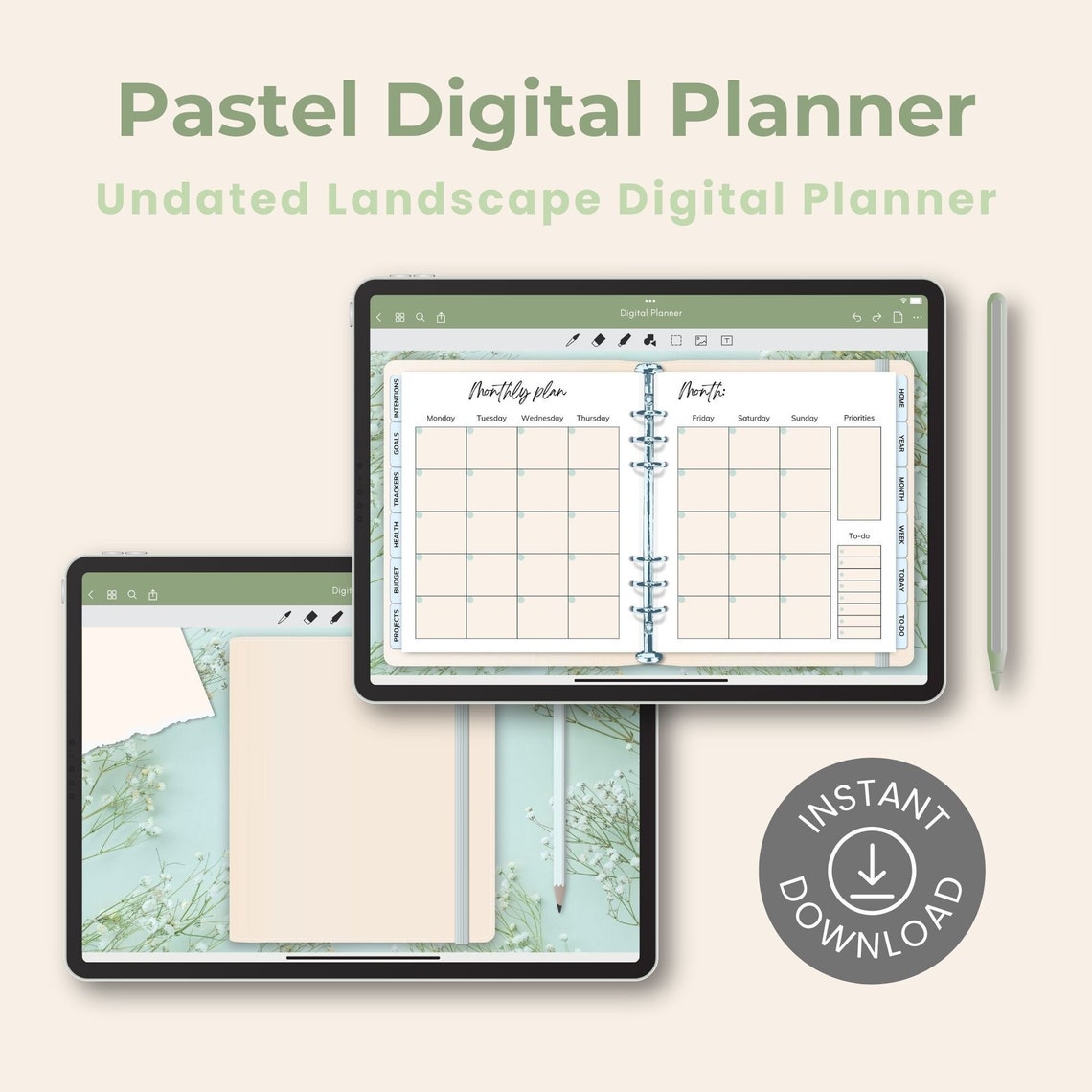 Pastel Digital Planner - Etsy