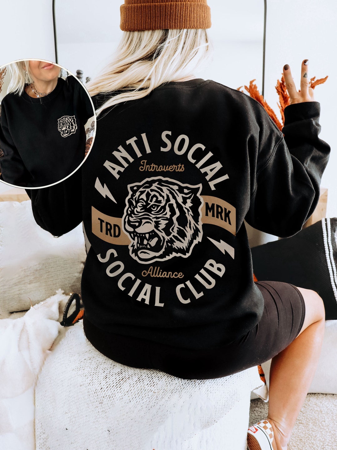 Anti Social Social Club Sweatshirt Introvert Apparel, Funny Shirt ...