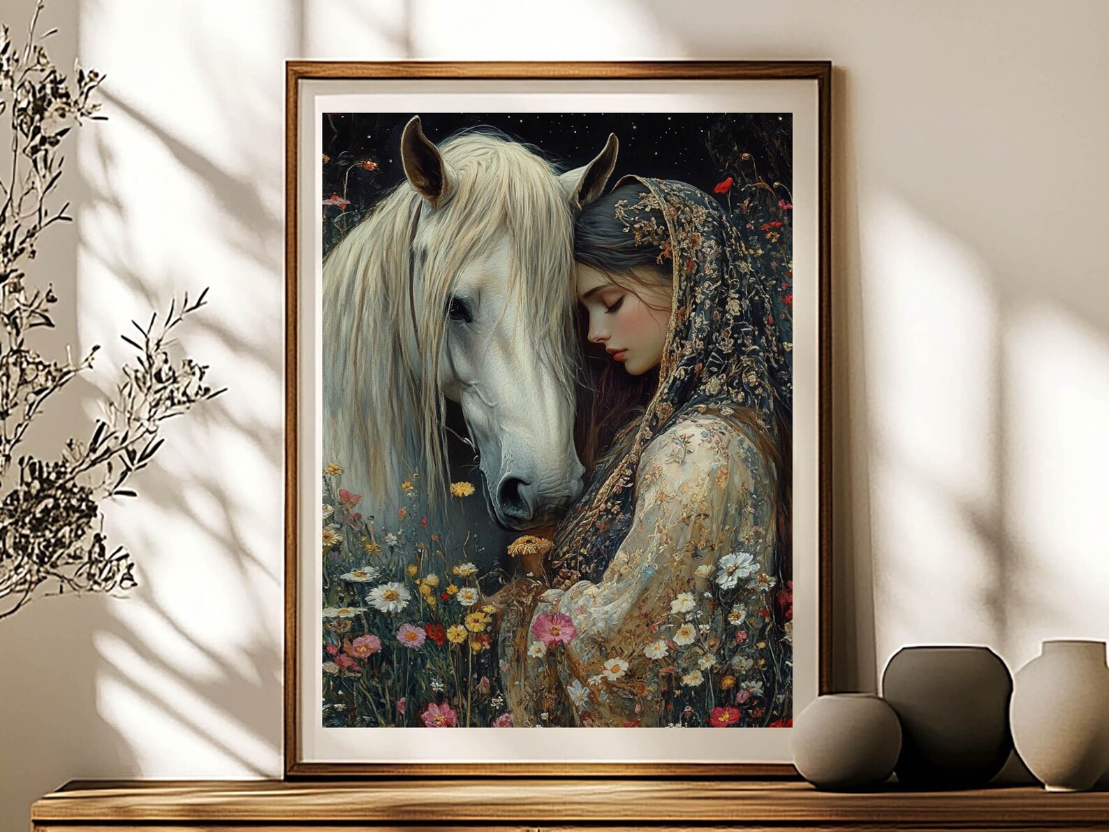 Goddess Rhiannon Art Print, Celtic Mythology Wall Decor, Divine ...