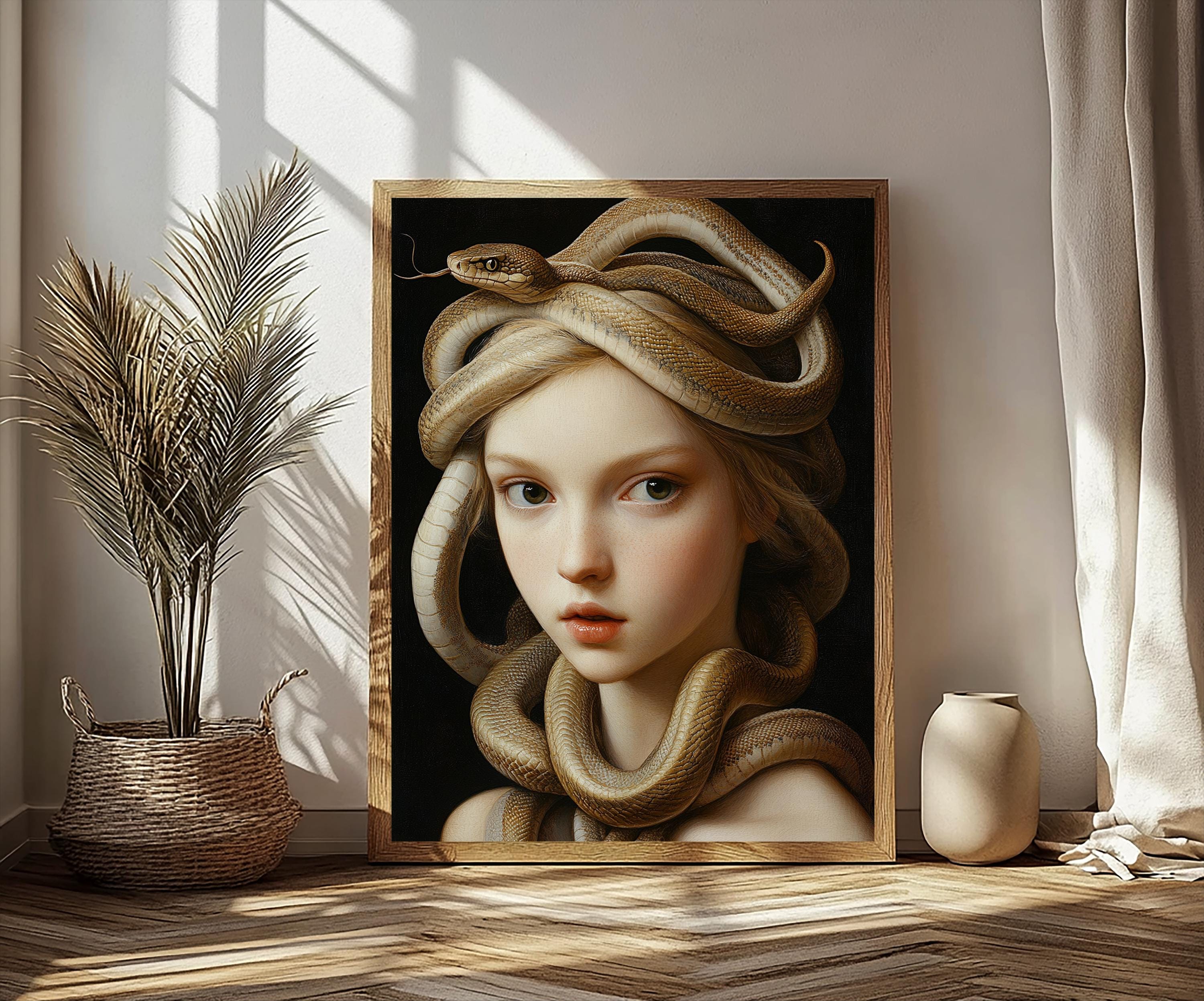 Medusa Painting Printable, Digital Download Artwork, Medusa Wall Art ...