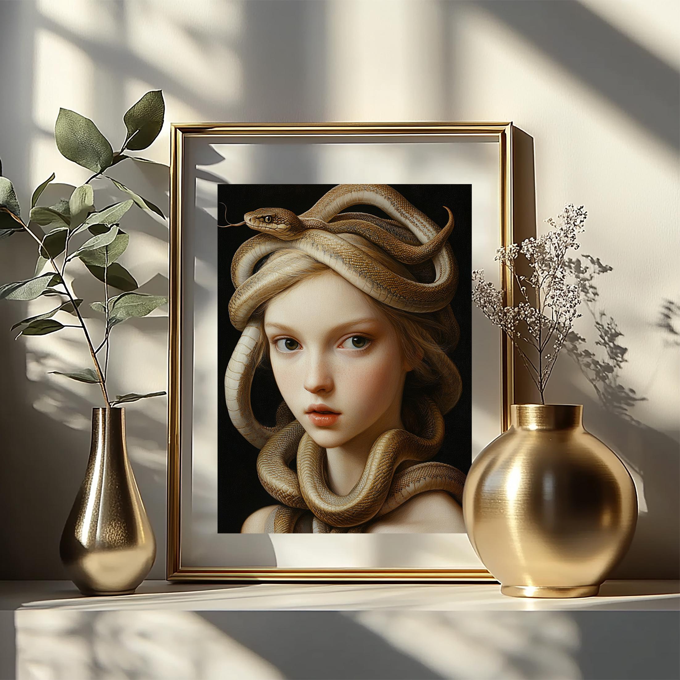 Medusa Painting Printable, Digital Download Artwork, Medusa Wall Art ...