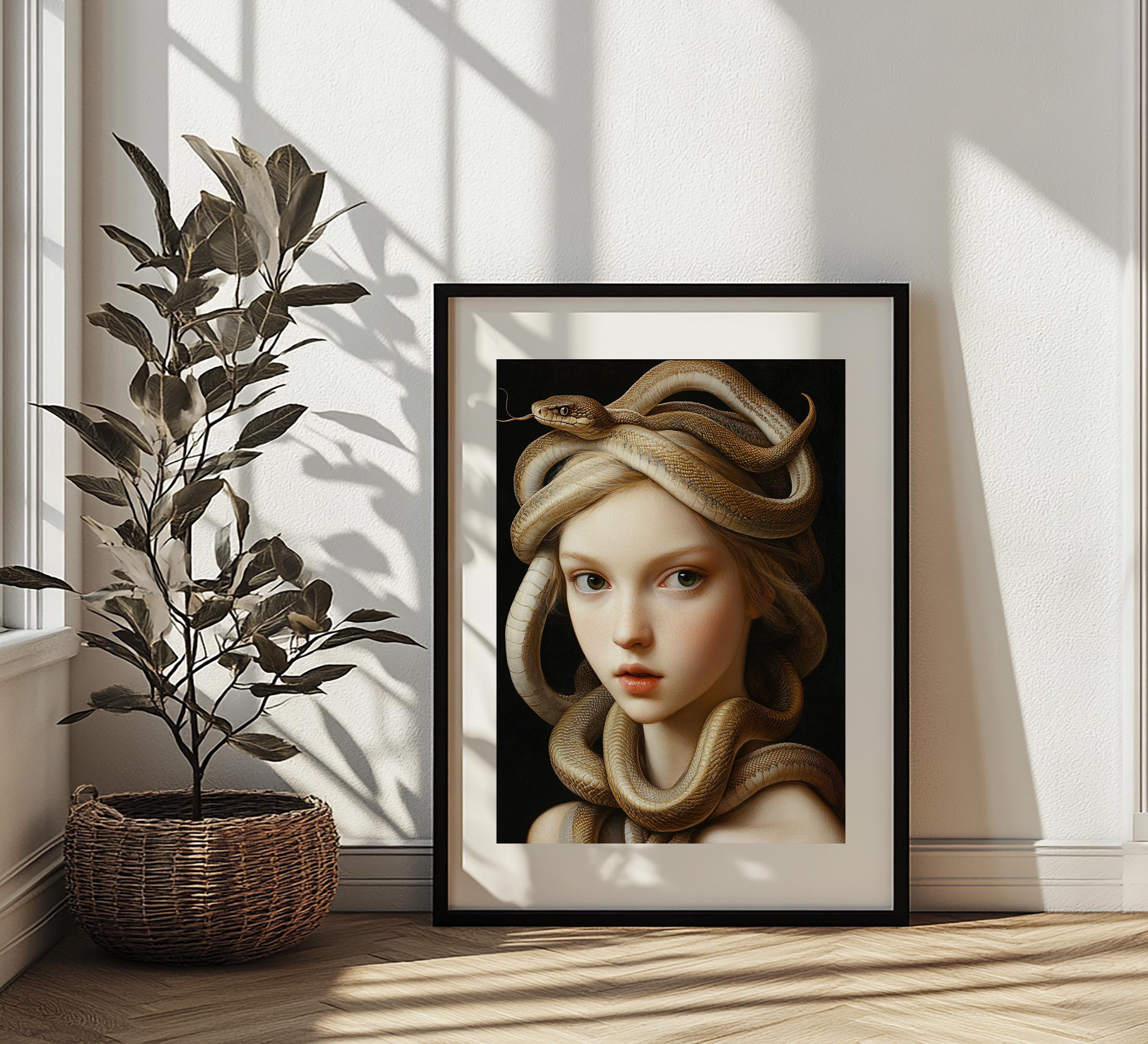 Medusa Painting Printable, Digital Download Artwork, Medusa Wall Art ...