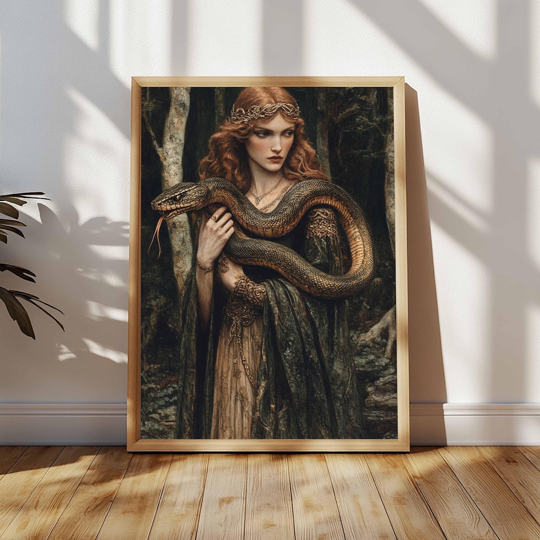 Lilith and the Serpent Wall Art, Dark Art Print, Lilith Poster ...
