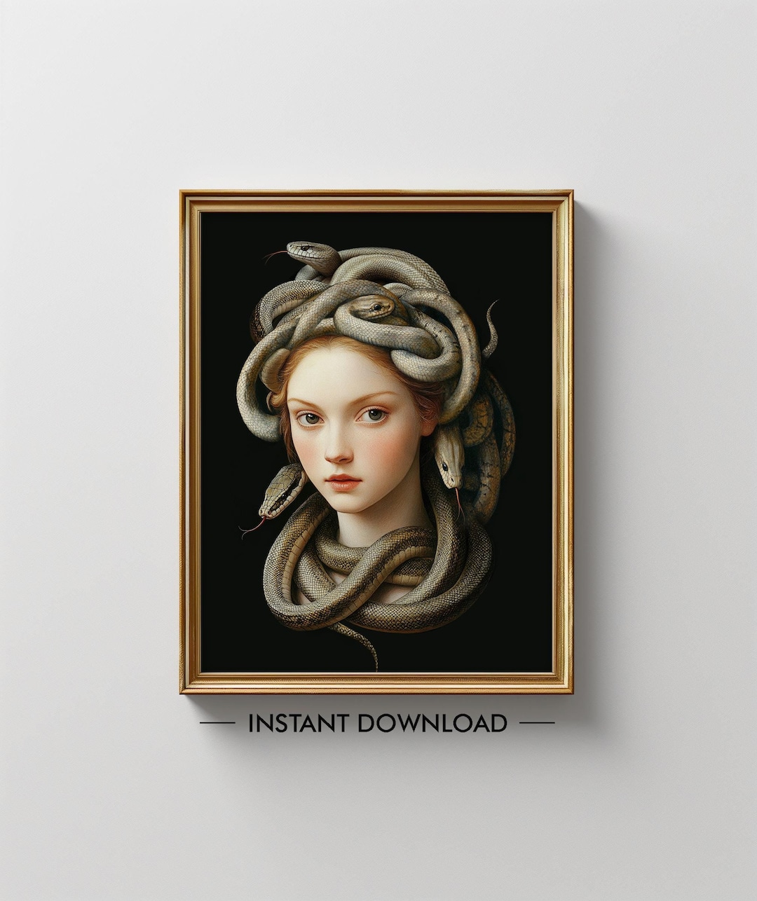 Medusa Painting Printable, Digital Download Artwork, Medusa Wall Art ...