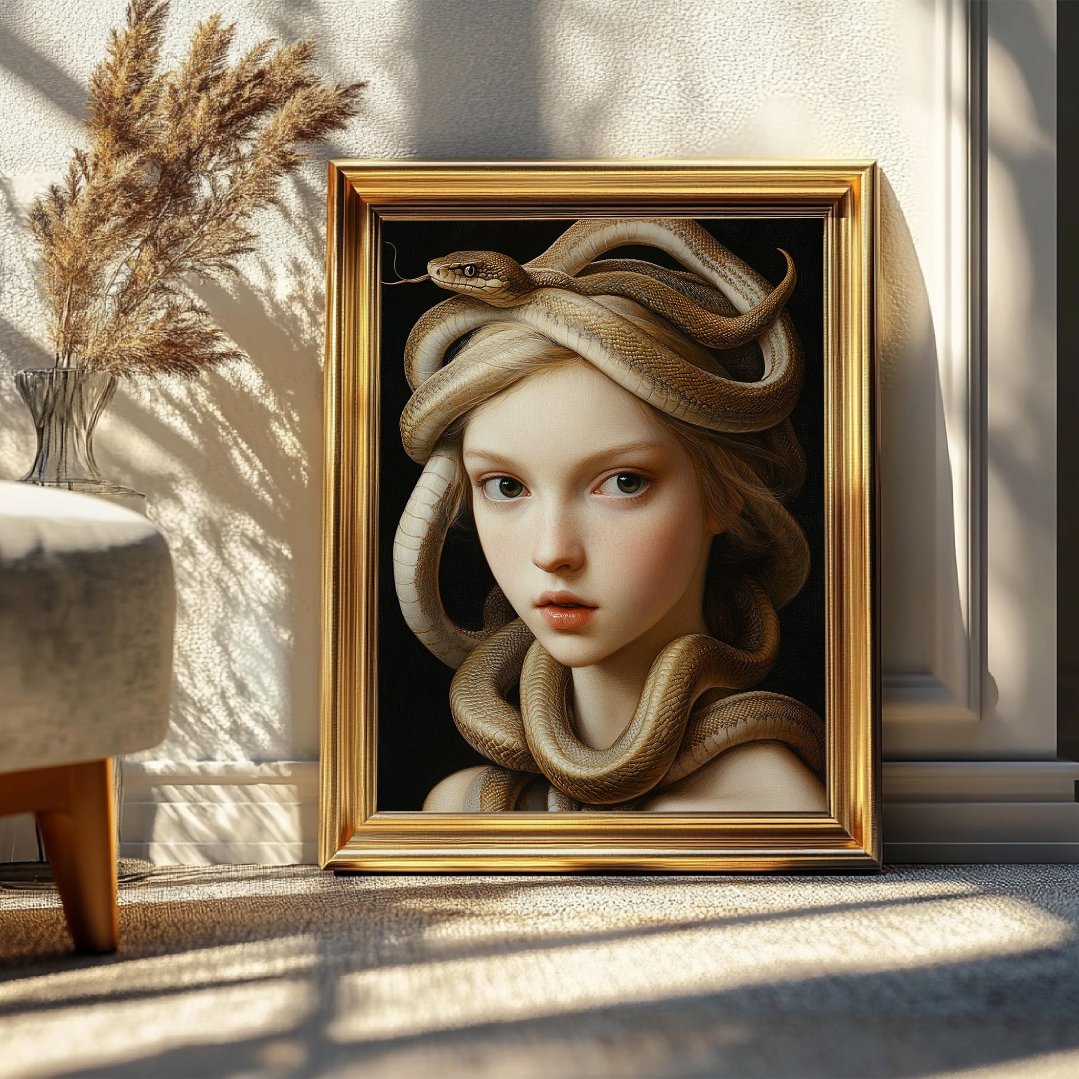 Medusa Painting Printable, Digital Download Artwork, Medusa Wall Art ...