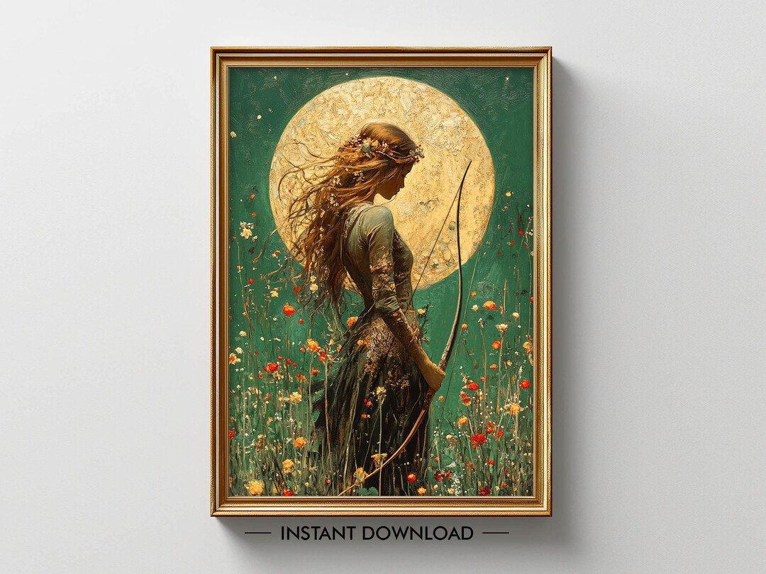 Goddess Artemis Original Artwork, Greek Goddess of Nature, Divine ...