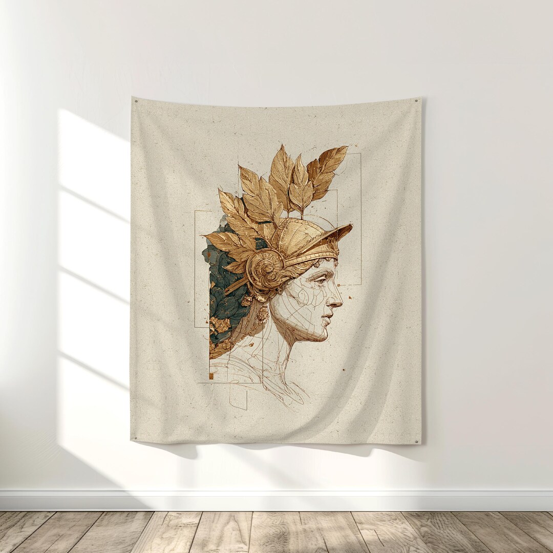 Athena Goddess Tapestry, Greek Goddess Athena Fabric Wall Hanging ...
