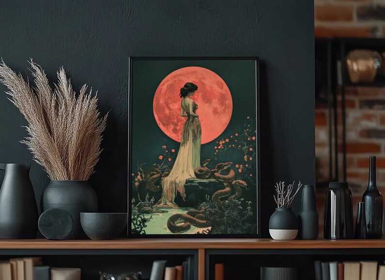 Lilith Painting Premium Matte Poster, Lilith Goddess Art Print, Dark ...