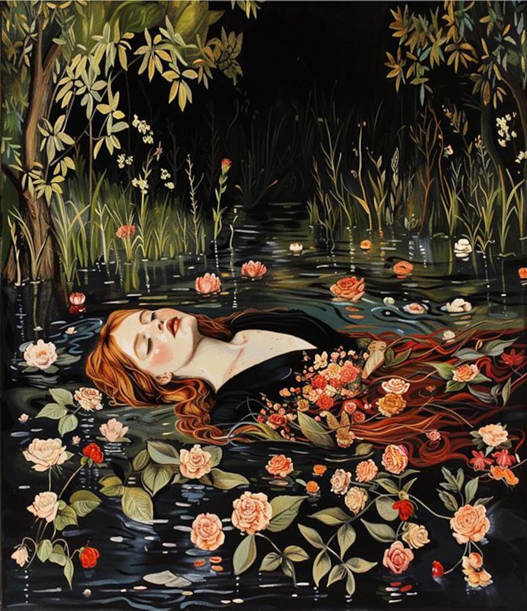 Ophelia Painting Art PRINTABLE Digital, Antique Greek Mythology Art ...