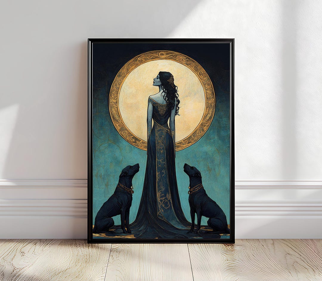 Hecate Art Print, Dark Goddess Wall Decor, Mystical Hekate Witchcraft ...