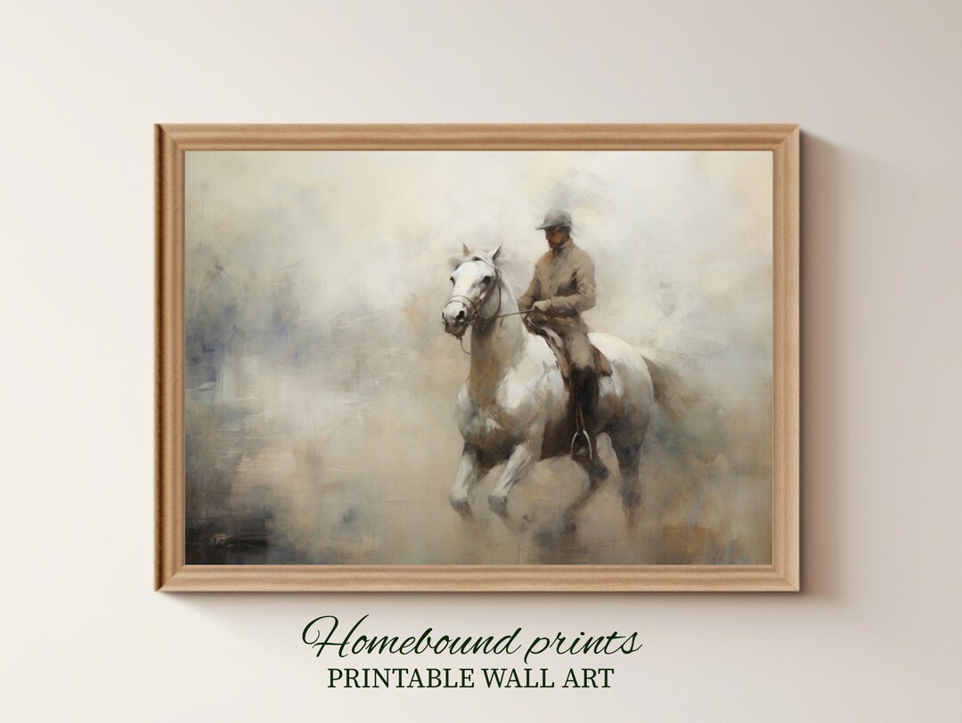 PRINTABLE Oil Painting, Horse Riding, English Countryside, Equestrian ...