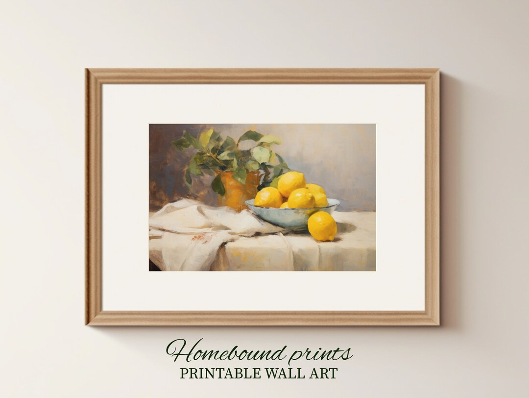 PRINTABLE Download, Impressionist Oil Painting, Still Life of Lemons on ...