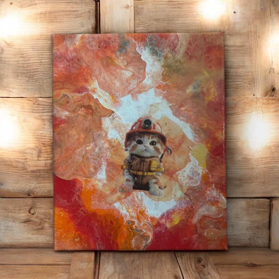 Fireman Kitty - Etsy