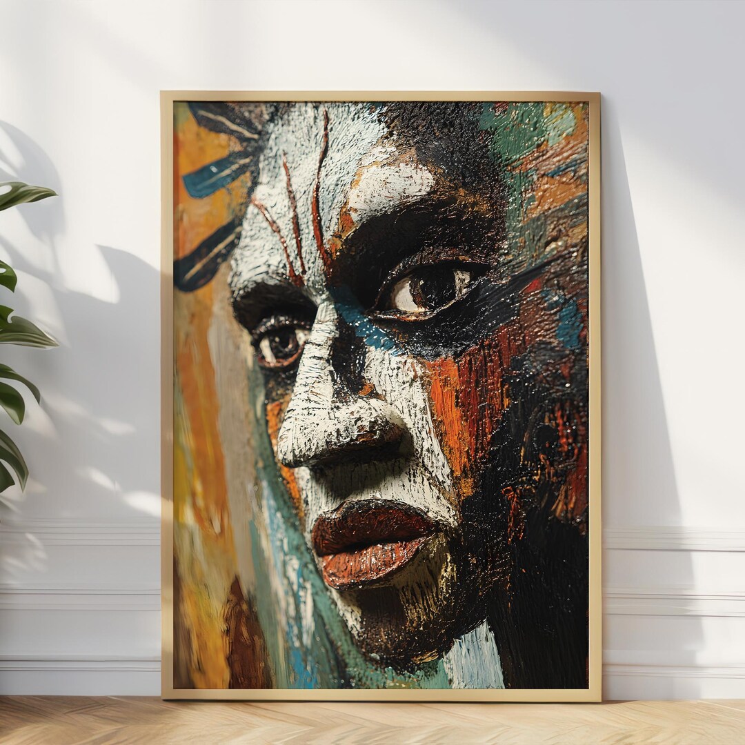 Aboriginal Portrait Wall Art Print, Cultural Wall Art Decor, Native ...