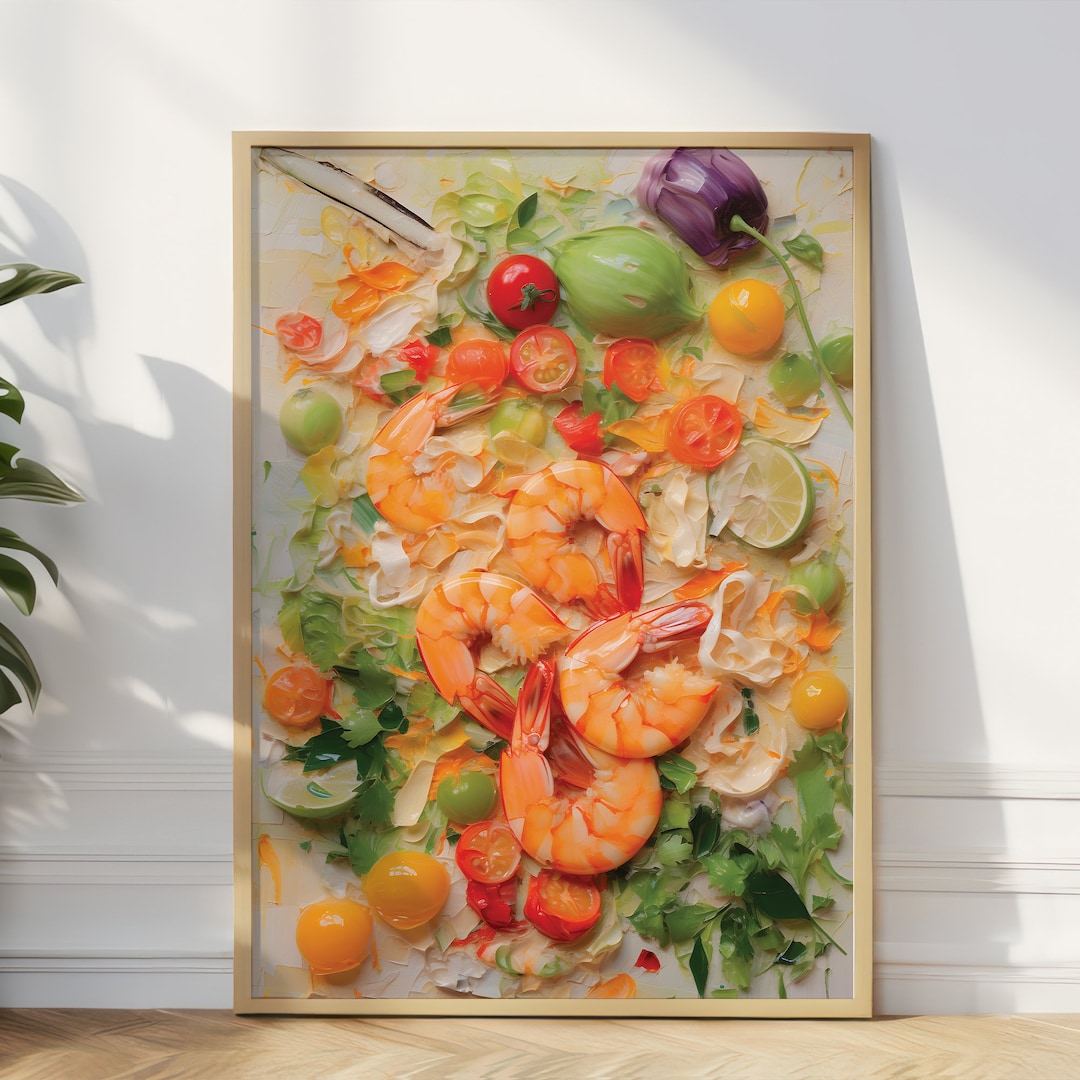 Seafood Poster for Kitchen, Food Wall Art for Kitchen, Wall Art Print ...