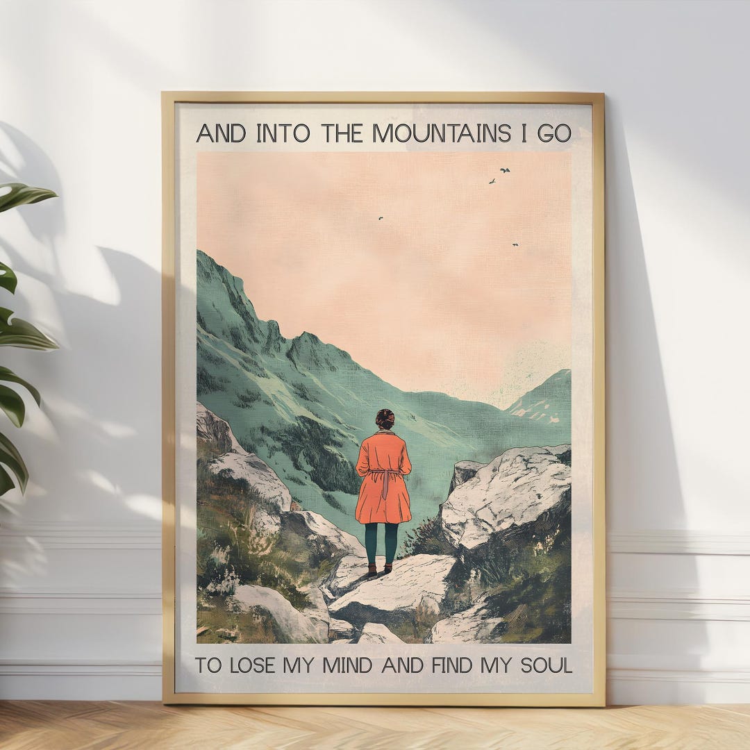 Vintage Mountains Poster, Nature Poster, Traveler Poster, Nature Art ...