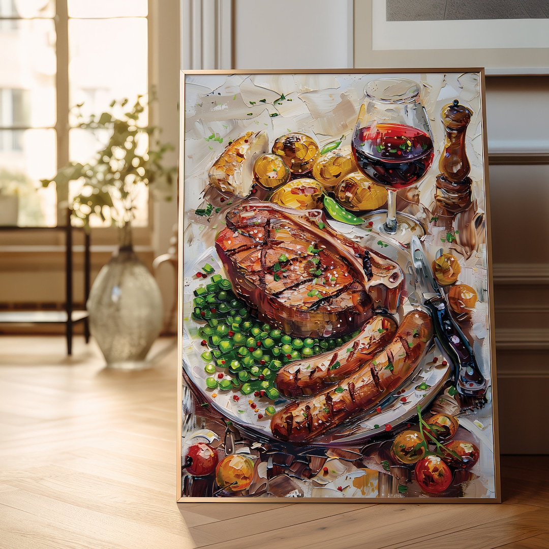 Gourmet BBQ Grill Art Print: Colourful Kitchen & Dining Decor - Etsy