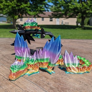 Articulated Cinderwing Rose Dragon and Baby Dragon - Etsy