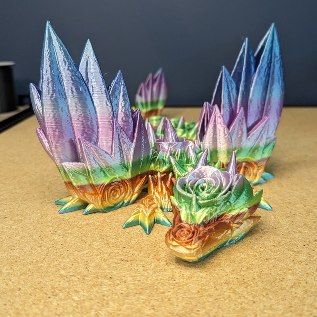 Articulated Cinderwing Rose Dragon and Baby Dragon - Etsy