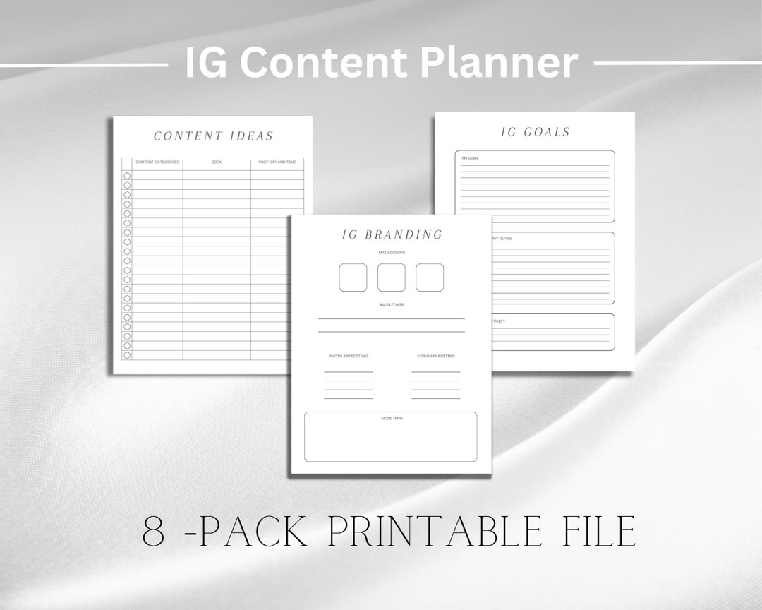 Instagram Planner | Instagram Planner Printable | Digital Content ...