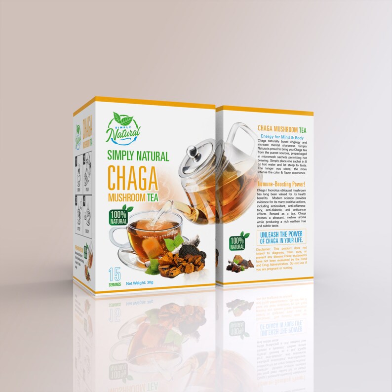 Chaga Mushroom Tea, 15 Servings Box - Etsy