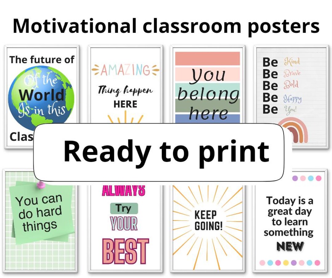 Motivational Classroom Posters, Inspirational Classroom Decor You Can ...
