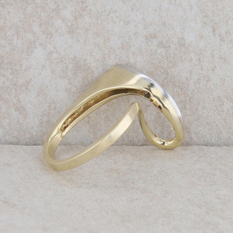 14k Yellow Gold Ribbon Diamond Square Fashion Ring - Etsy