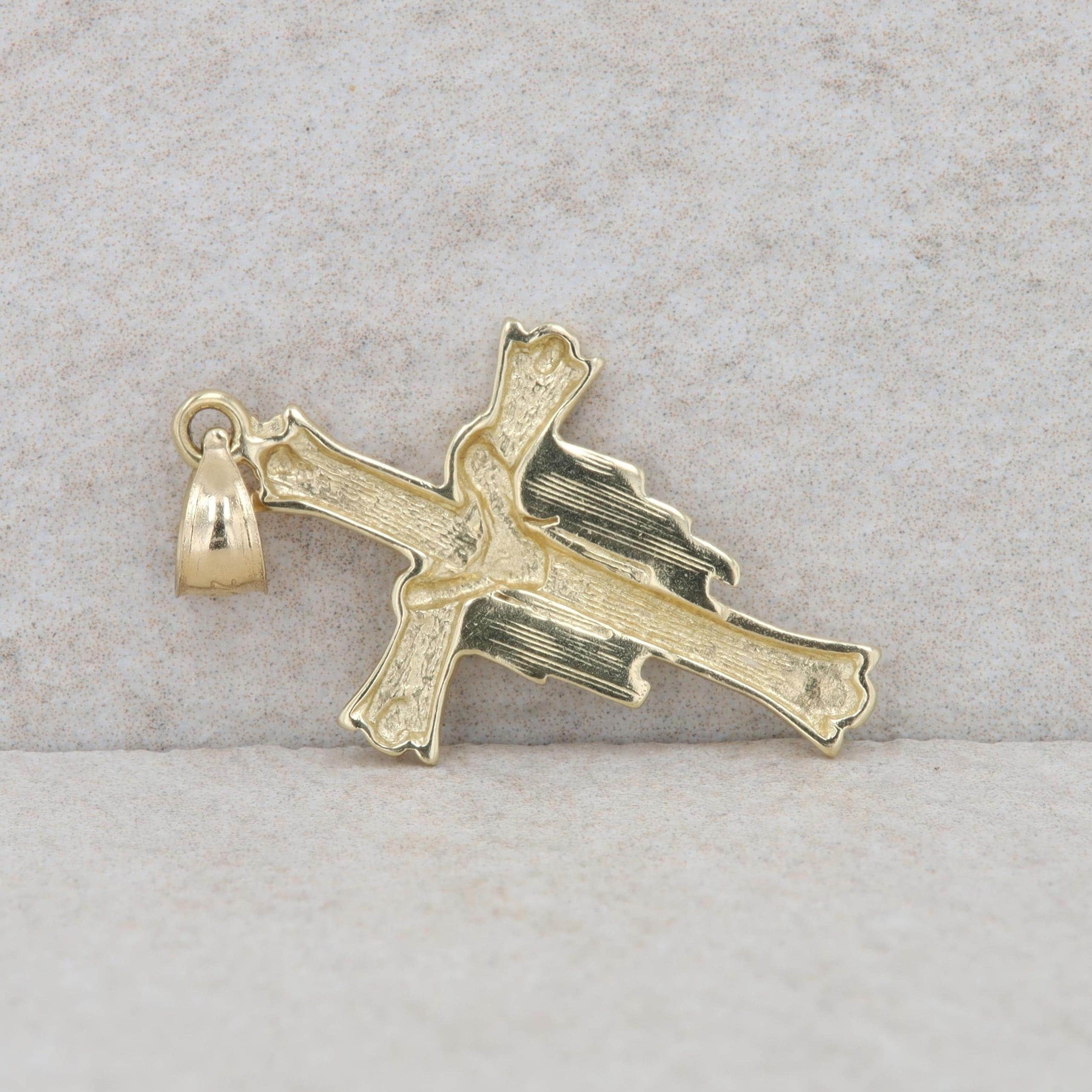 14k Yellow Gold Cross With Robe Pendant 2.06g - Etsy