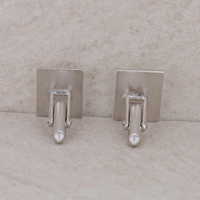 Silver Tone Swank Men's Rectangular Cufflinks With Engraved Texture - Etsy