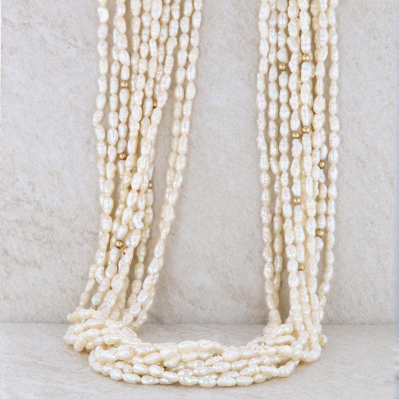 Multi Strand Pearl Necklace - Etsy