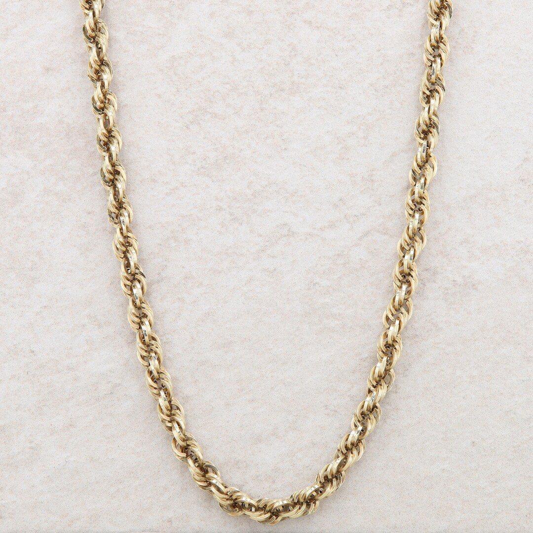 10k Yellow Gold Men's Hollow Lightweight Rope Chain 22 12.25g - Etsy