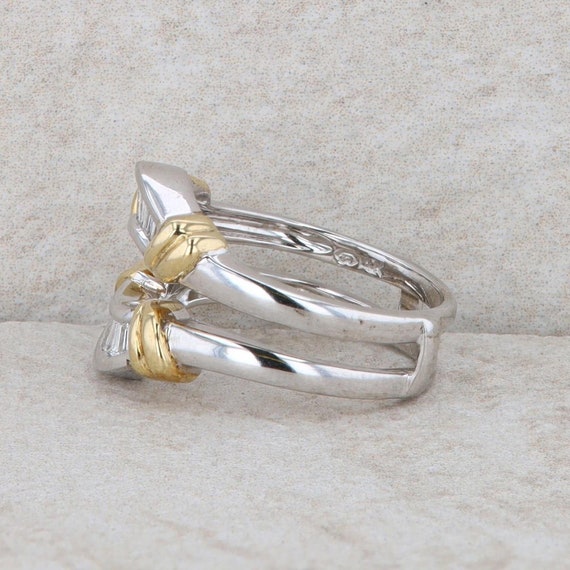 14k Two Tone Baguette Diamond Enhancer Ring - Gem