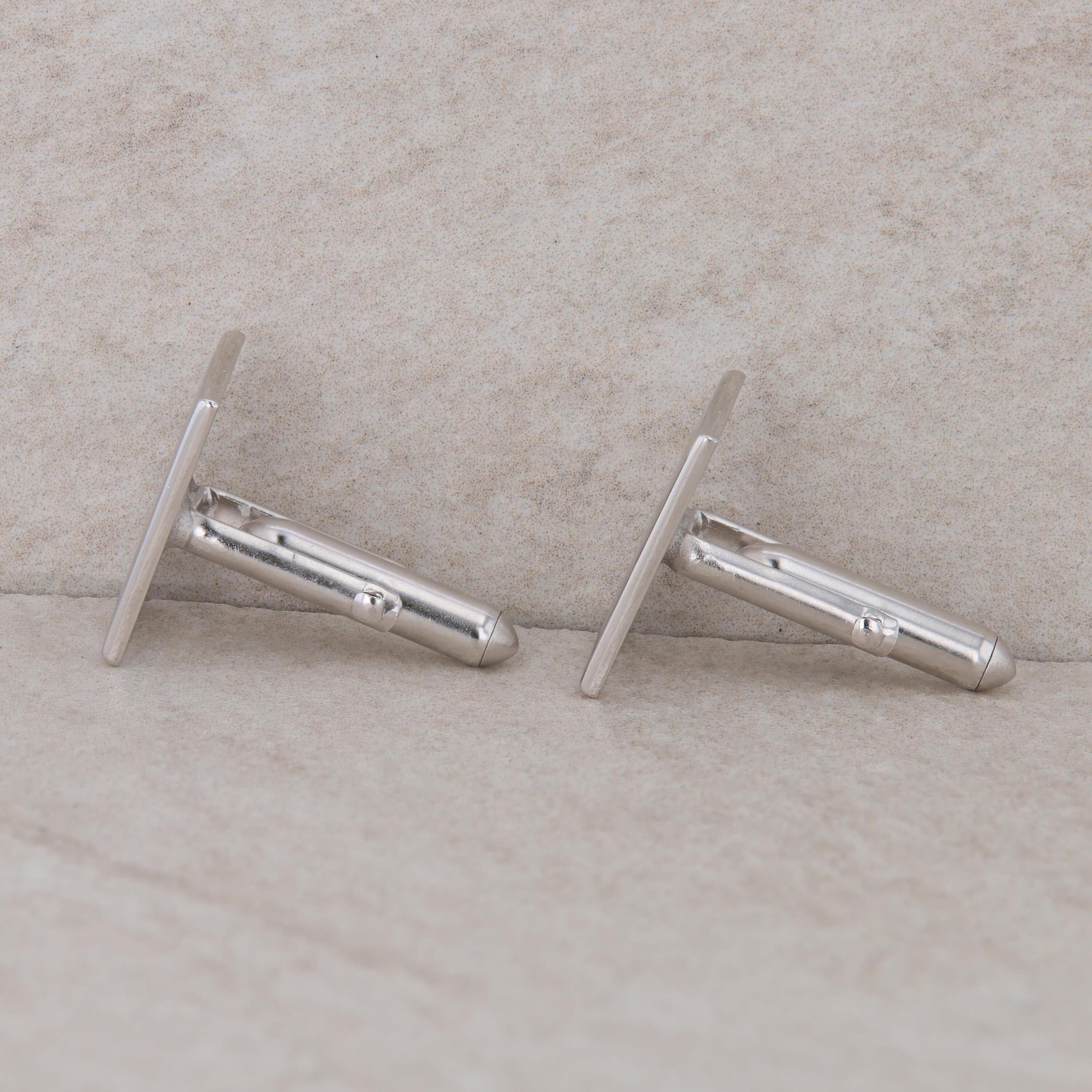 Silver Tone Swank Men's Rectangular Cufflinks With Engraved Texture - Etsy