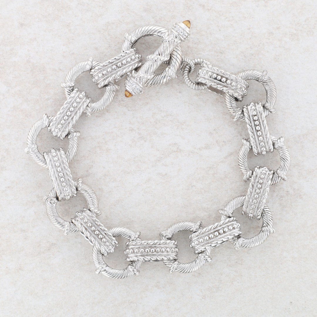 Sterling Silver Judith Ripka Link Toggle Bracelet 47.64g - Etsy