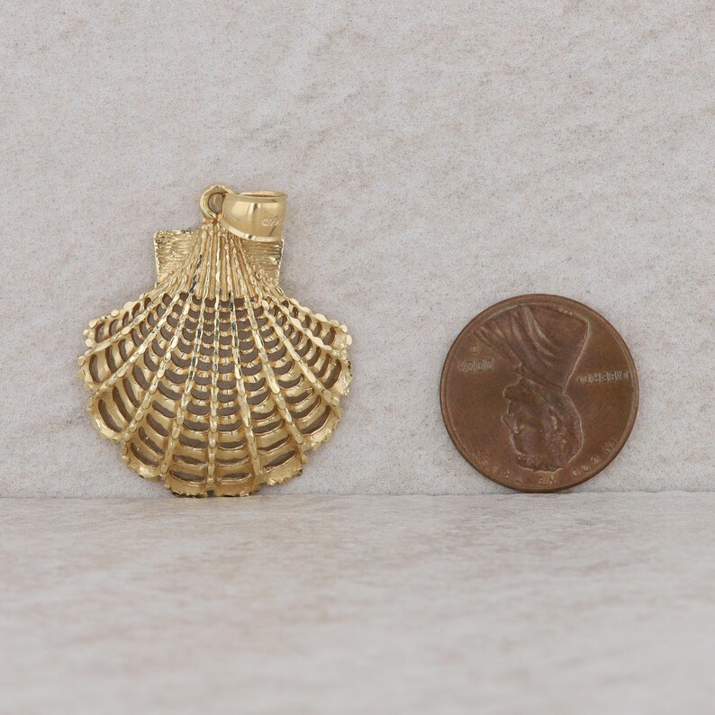 10k Yellow Gold Sea Shell Pendant 4.8g - Etsy