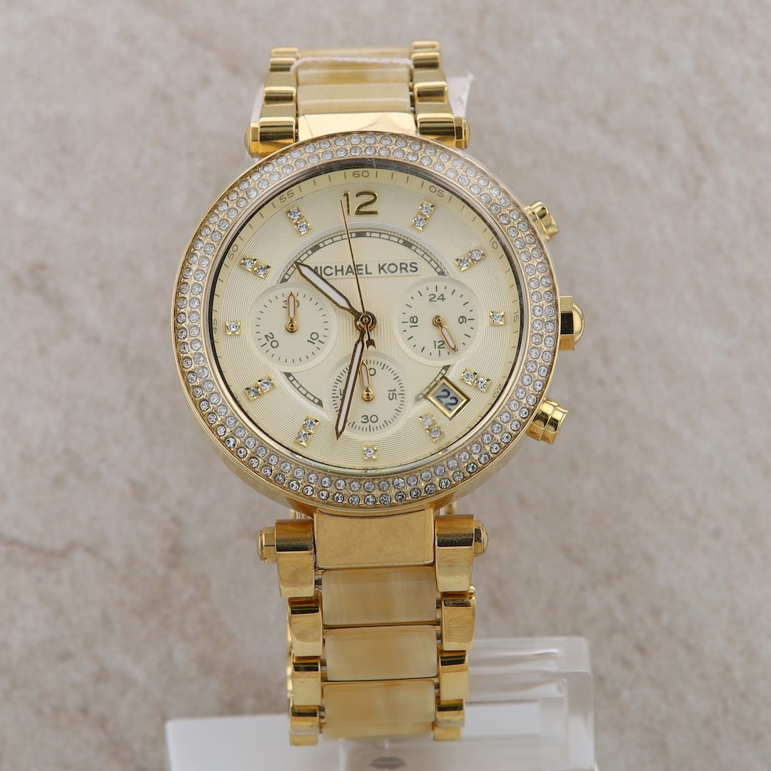 Michael Kors 'parker' Yellow Tone Acetate Ladies Watch MK5632 - Etsy