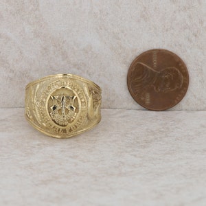 10k Yellow Gold U.S. Army Special Forces Men's Signet Class Style Ring ...