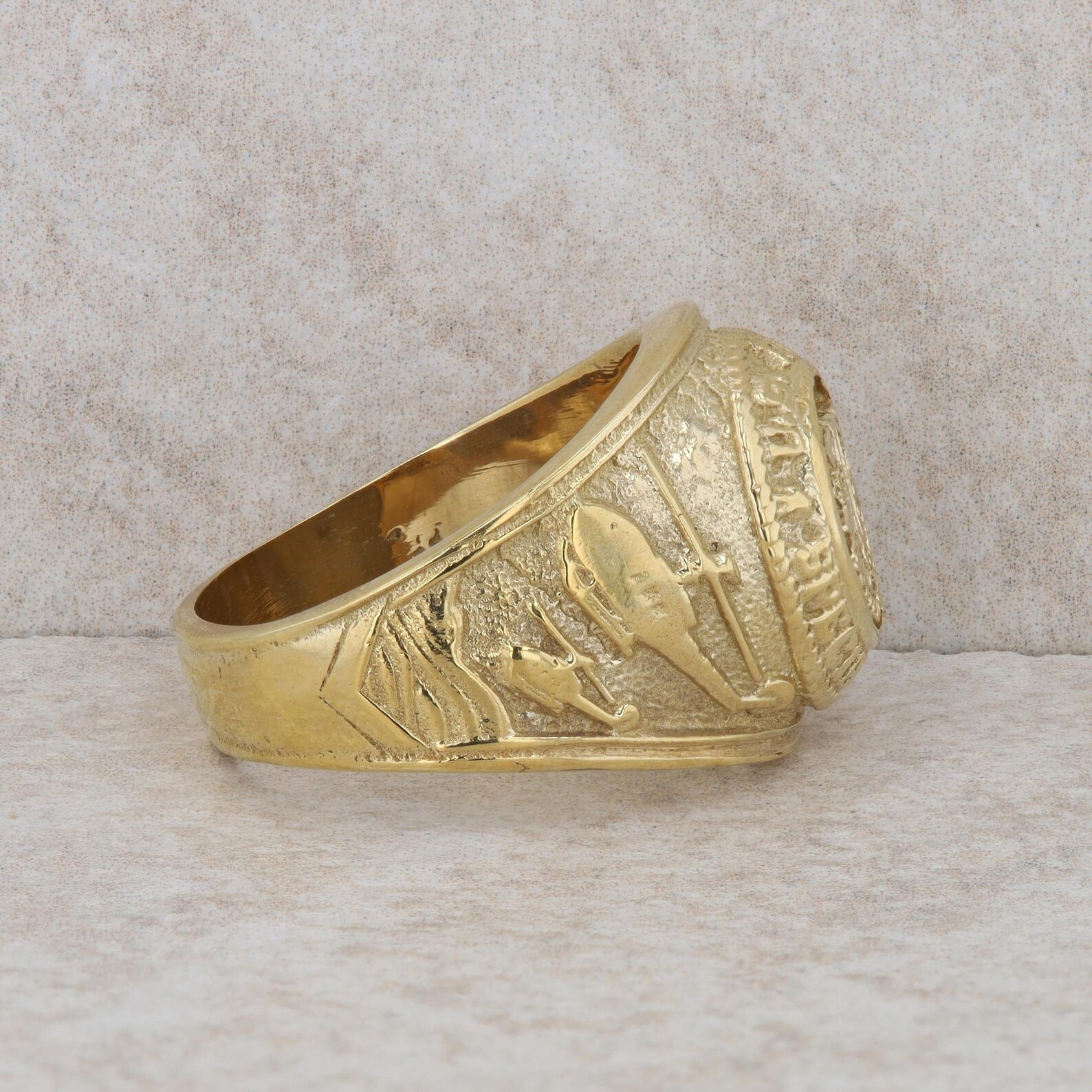10k Yellow Gold U.S. Army Special Forces Men's Signet Class Style Ring ...