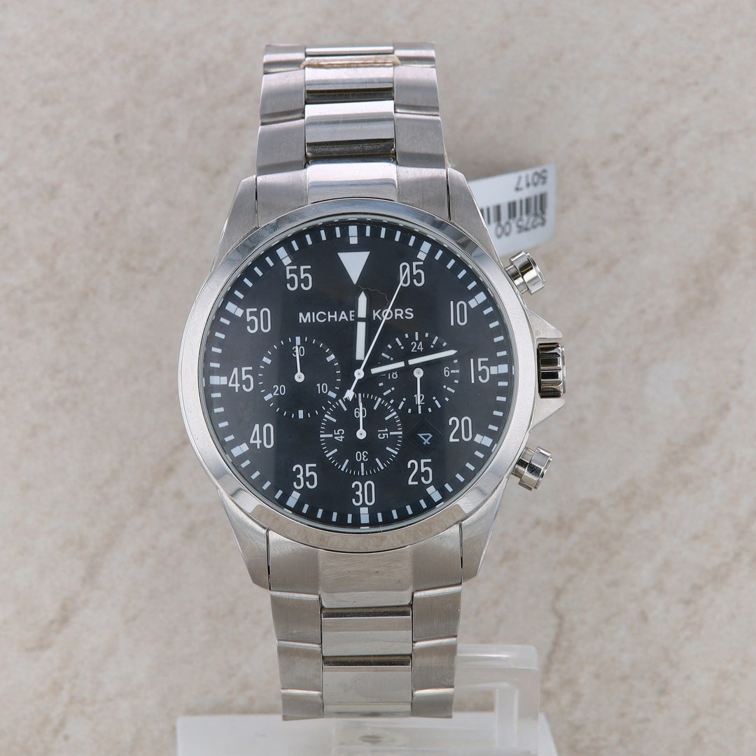 Michael Kors 'gage' Black and Stainless Men's Watch MK8413 - Etsy