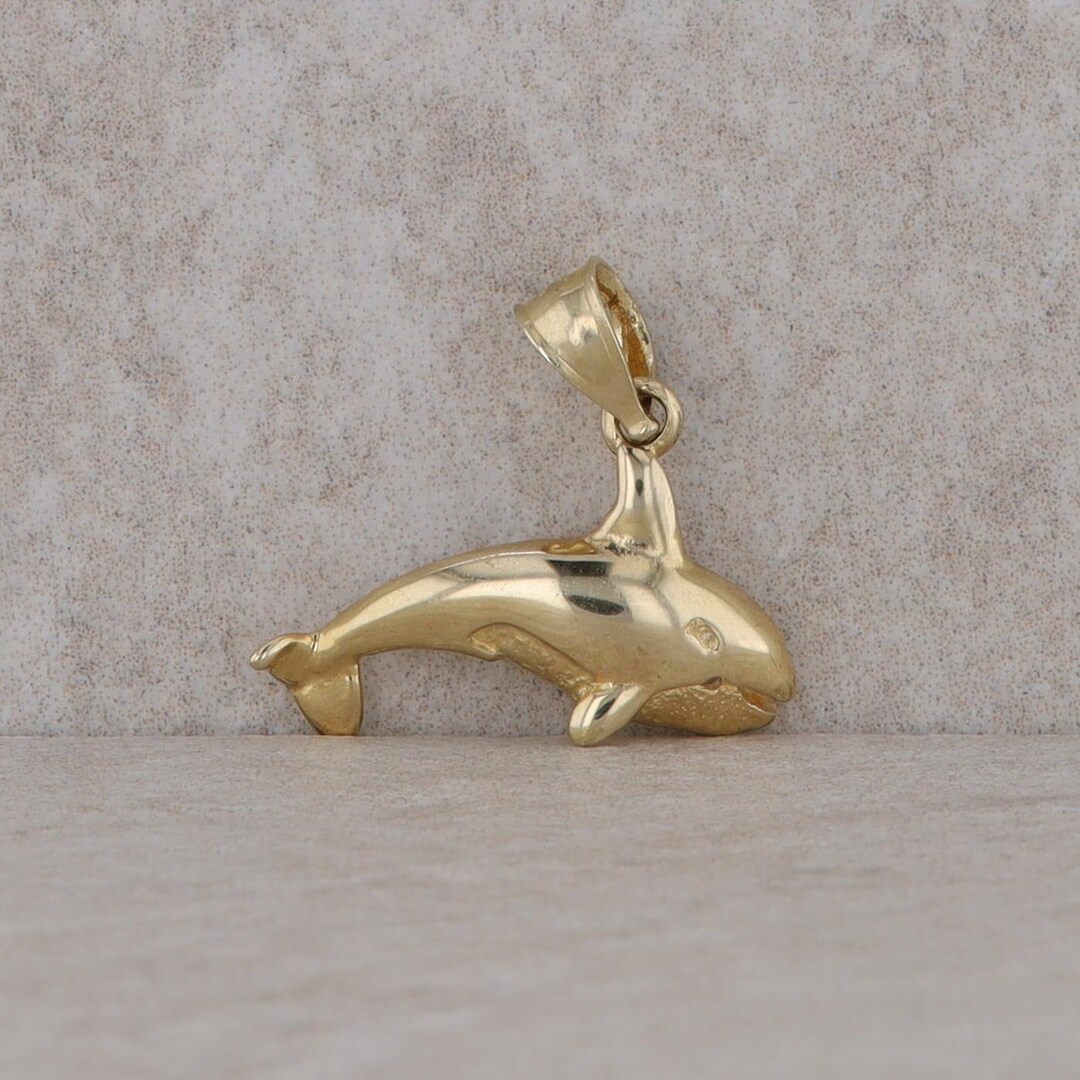 14k Yellow Gold Whale Pendant/charm 1.17g - Etsy