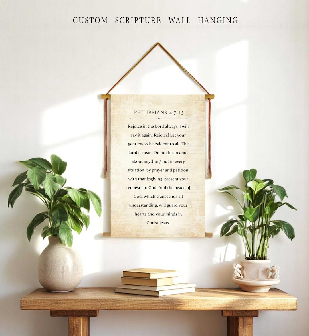 Custom Bible Verses Wall Hanging Scroll | Bible Verses Wall Art Banner ...