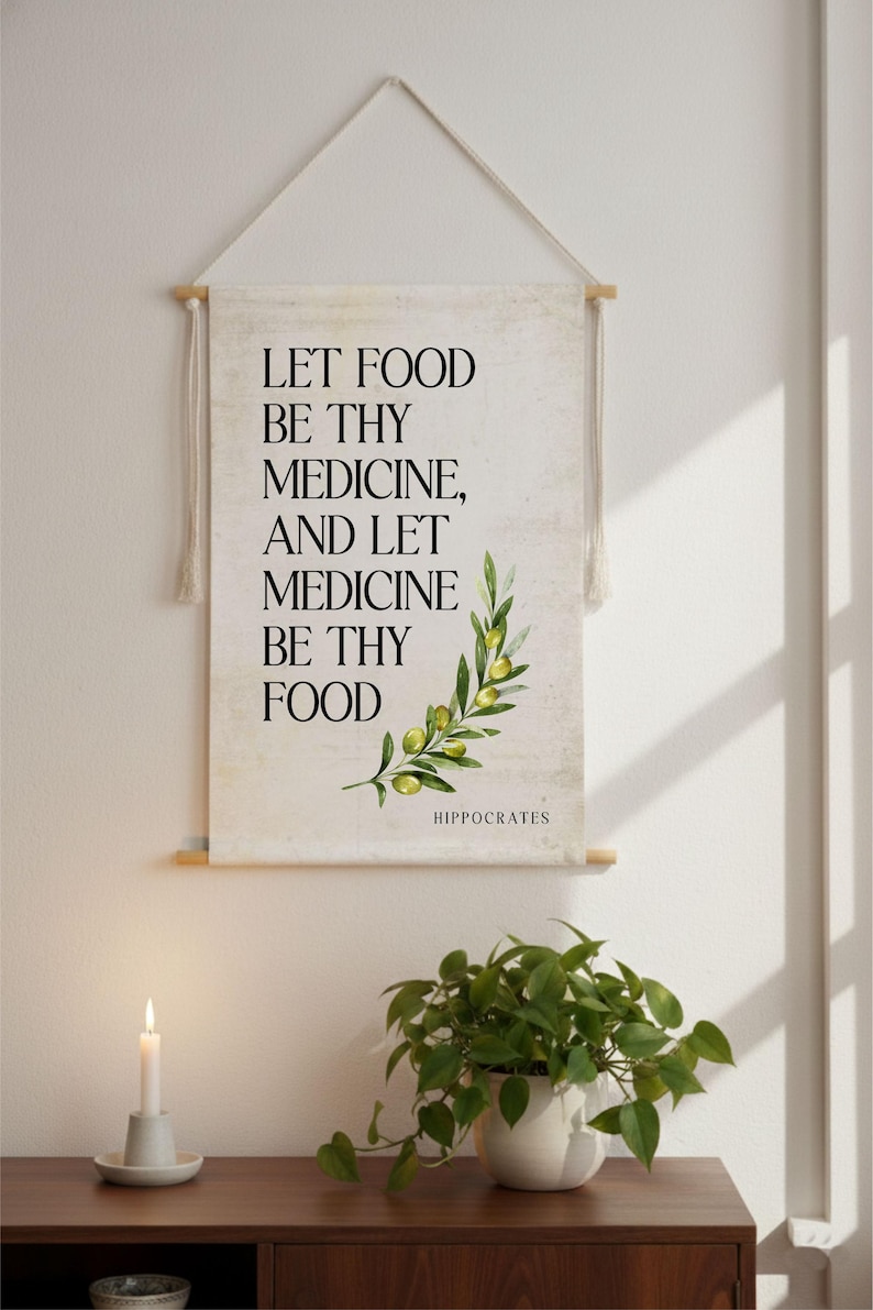 Let Food Be Thy Medicine Wall Hanging | Hippocrates Quote Wall Art ...