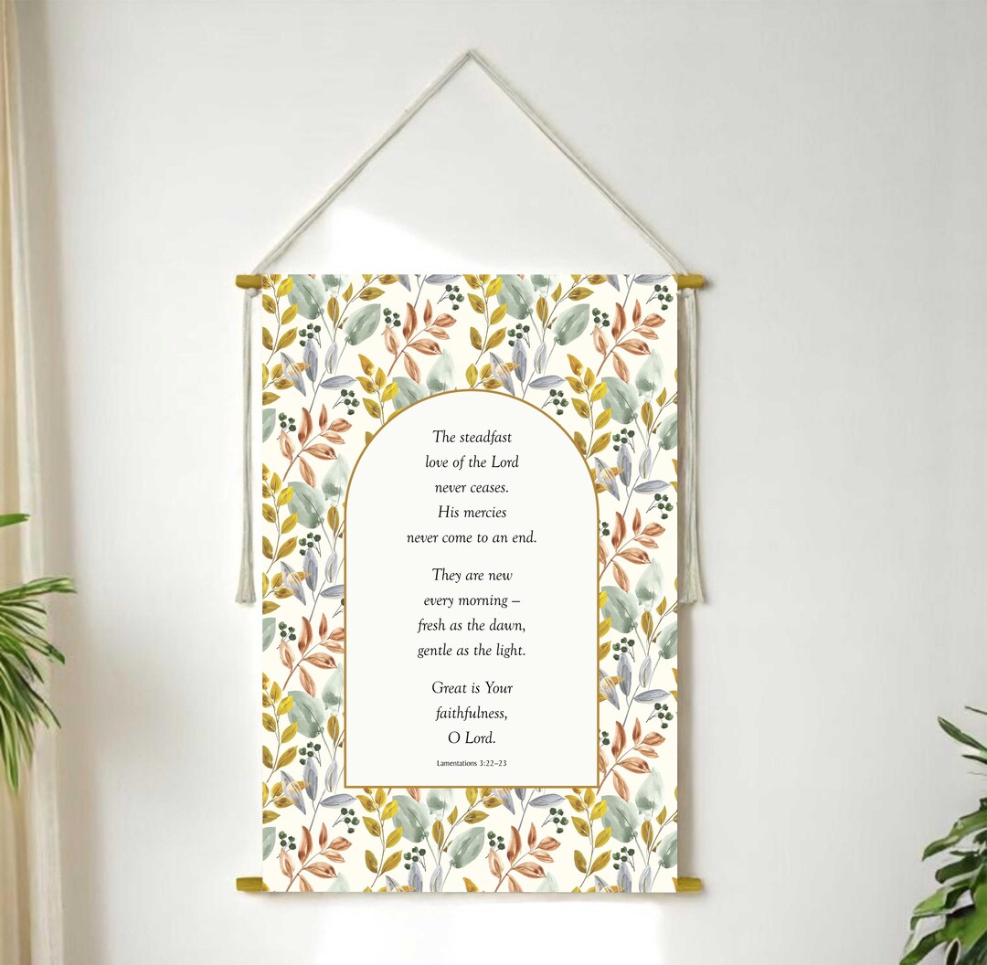 Steadfast Love of Lord, Lamentations 3:22–23 Scripture Wall Hanging ...